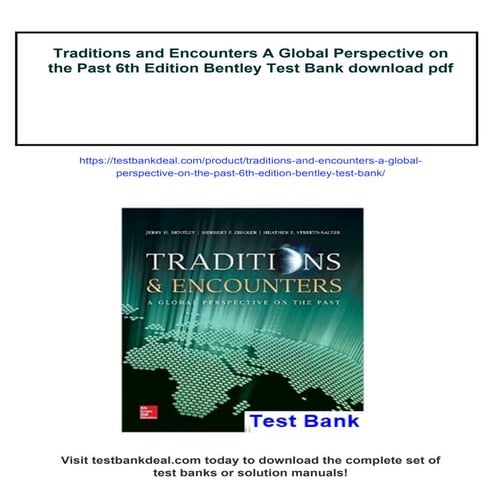 Traditions and Encounters A Global Perspective on the Past 6th Edition ...