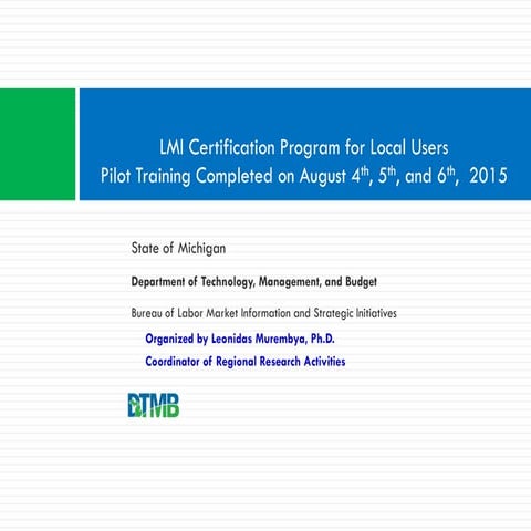 LMI Certification Program for Local Users | PPT