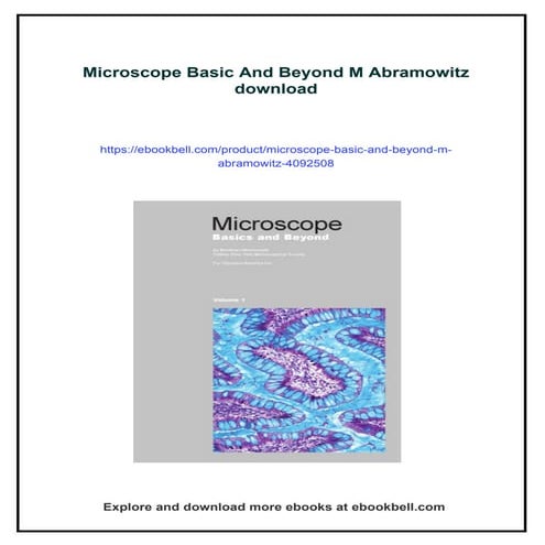 Download full ebook of Microscope Basic And Beyond M Abramowitz instant ...