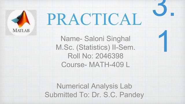 Matlab Codes For Jacobi Method Ppt