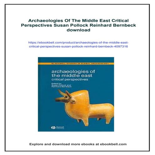Archaeologies Of The Middle East Critical Perspectives Susan Pollock ...