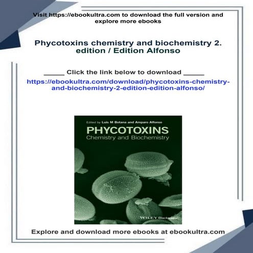Phycotoxins chemistry and biochemistry 2. edition / Edition Alfonso | PDF