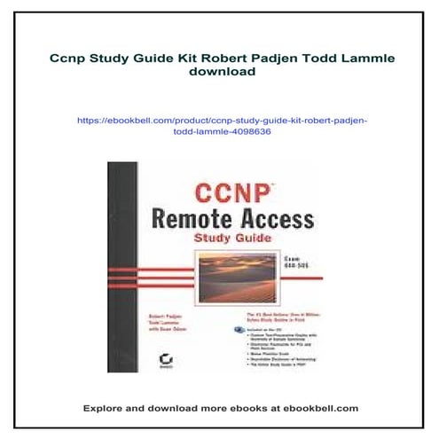 Ccnp Study Guide Kit Robert Padjen Todd Lammle | PDF