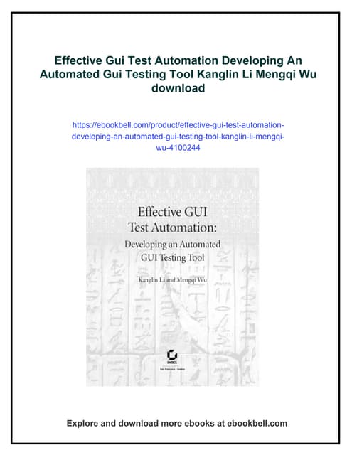 Effective Gui Test Automation Developing An Automated Gui Testing Tool ... Effective Gui Test Automation Developing An Automated Gui Testing Tool ...
