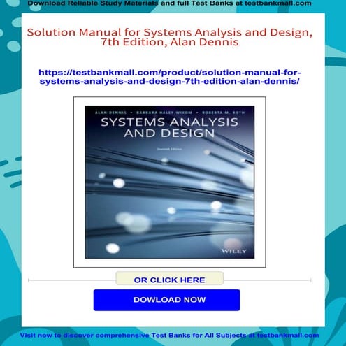 Solution Manual for Systems Analysis and Design, 7th Edition, Alan ...