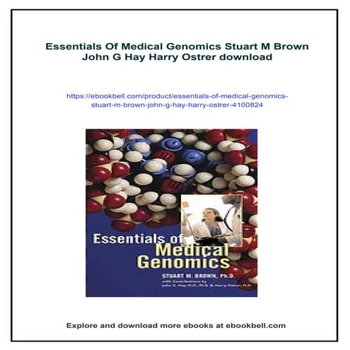 Essentials Of Medical Genomics Stuart M Brown John G Hay Harry Ostrer | PDF