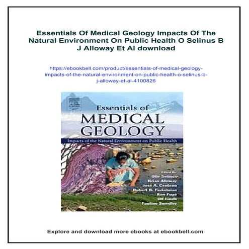 Essentials Of Medical Geology Impacts Of The Natural Environment On ...