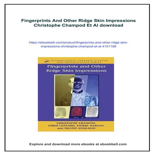 Fingerprints And Other Ridge Skin Impressions Christophe Champod Et Al ...