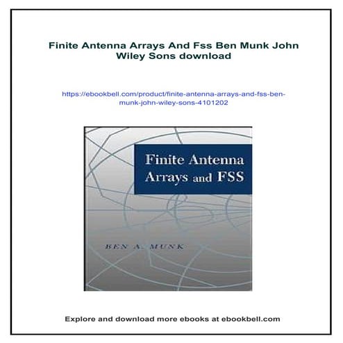 Finite Antenna Arrays And Fss Ben Munk John Wiley Sons | PDF