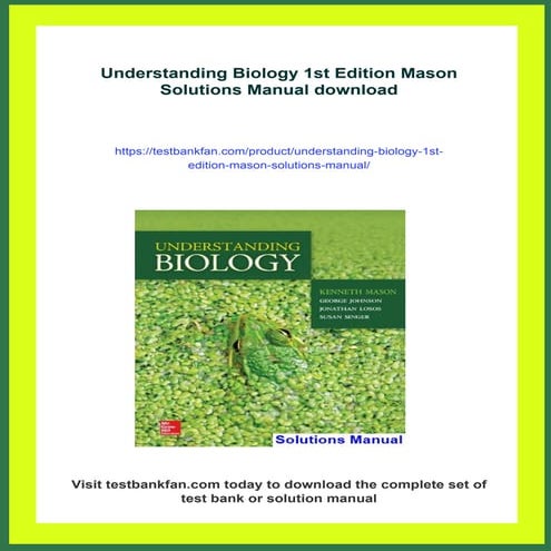 Understanding Biology 1st Edition Mason Solutions Manual | PDF