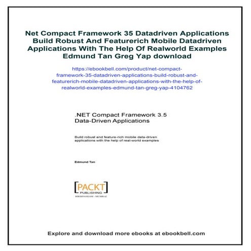 Net Compact Framework 35 Datadriven Applications Build Robust And Featurerich Mobile Datadriven ...