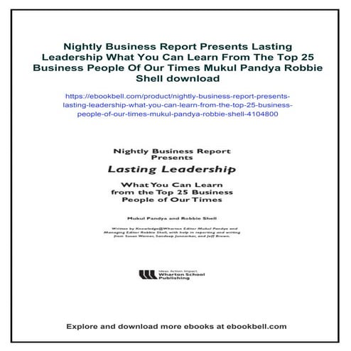 Nightly Business Report Presents Lasting Leadership What You Can Learn ...