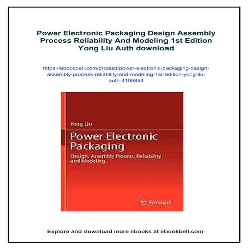Power Electronic Packaging Design Assembly Process Reliability And ...