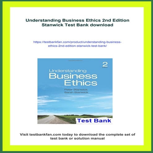 Understanding Business Ethics 2nd Edition Stanwick Test Bank | PDF