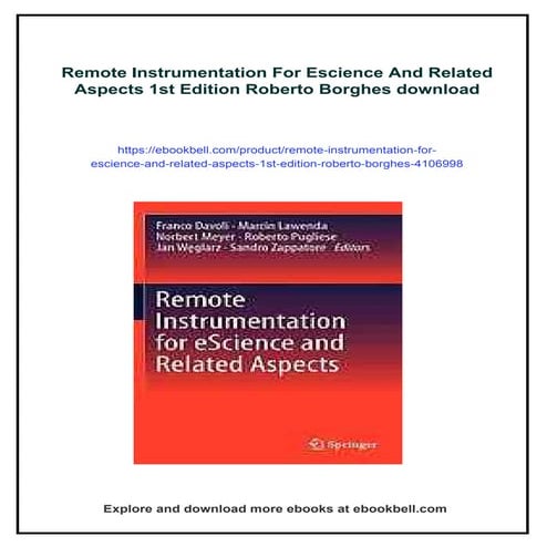 Remote Instrumentation For Escience And Related Aspects 1st Edition ...
