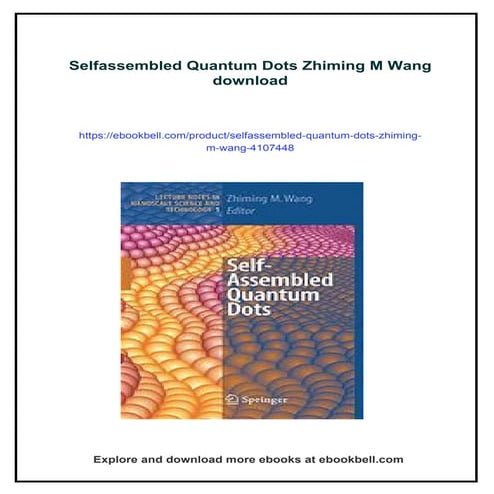 Selfassembled Quantum Dots Zhiming M Wang | PDF
