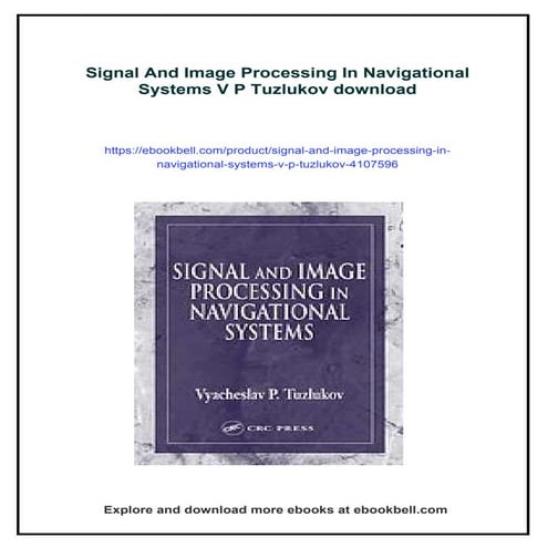 Signal And Image Processing In Navigational Systems V P Tuzlukov | PDF