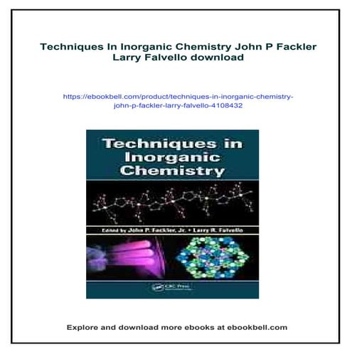 Techniques In Inorganic Chemistry John P Fackler Larry Falvello | PDF