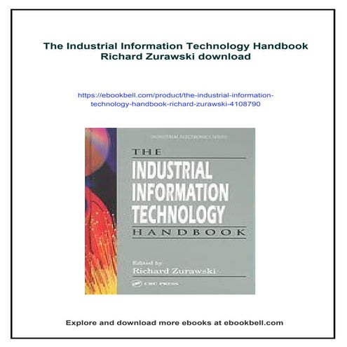 The Industrial Information Technology Handbook Richard Zurawski | PDF