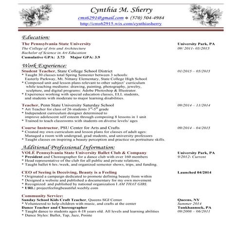 Cynthia Sherry Resume | PDF