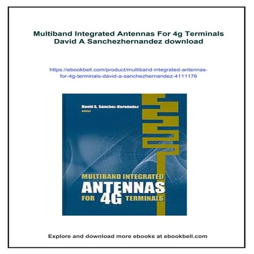 Multiband Integrated Antennas For 4g Terminals David A Sanchezhernandez ...