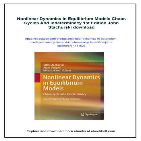 Nonlinear Dynamics In Equilibrium Models Chaos Cycles And Indeterminacy ...