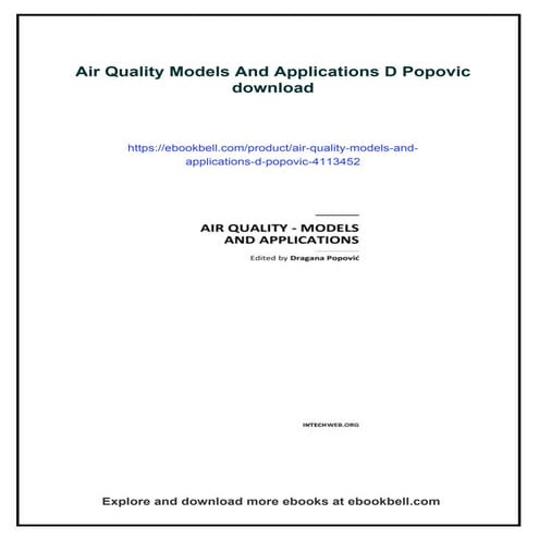 Air Quality Models And Applications D Popovic | PDF