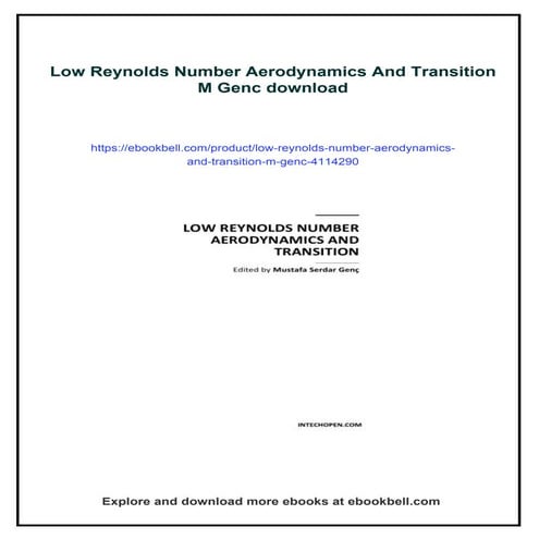 Low Reynolds Number Aerodynamics And Transition M Genc | PDF