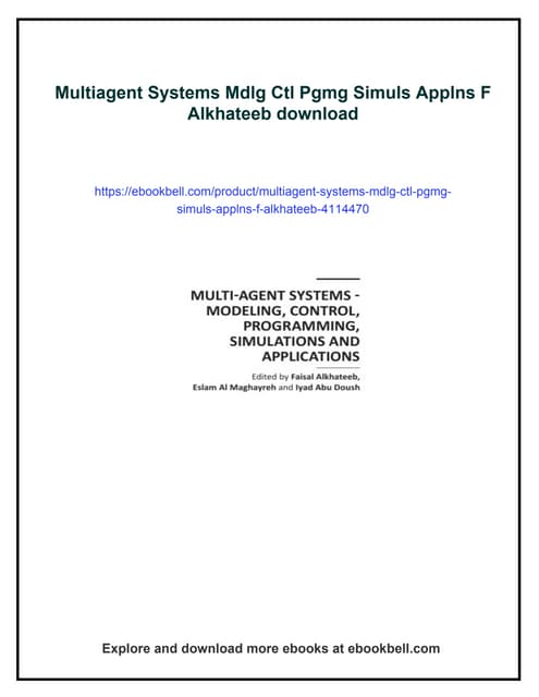 Multi Agent Systems | PPT | Presentation | PDF