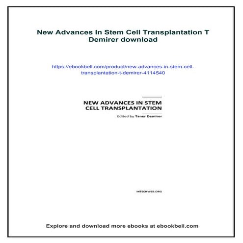 New Advances In Stem Cell Transplantation T Demirer | PDF