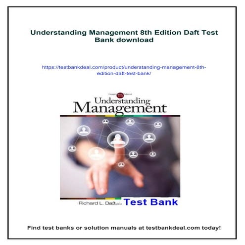 Understanding Management 8th Edition Daft Test Bank | PDF