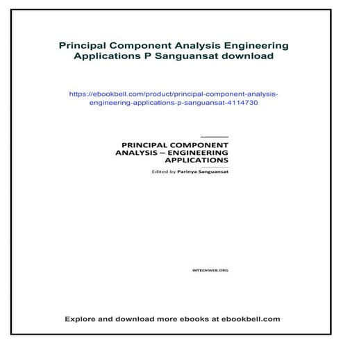 Principal Component Analysis Engineering Applications P Sanguansat | PDF