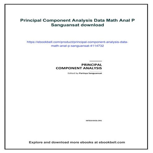 Principal Component Analysis Data Math Anal P Sanguansat | PDF