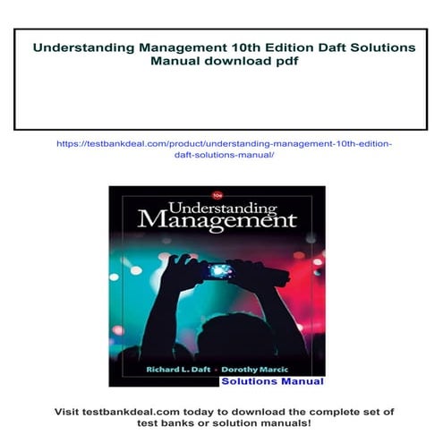 Understanding Management 10th Edition Daft Solutions Manual | PDF