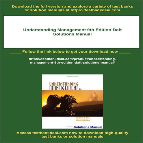 Understanding Management 9th Edition Daft Solutions Manual | PDF