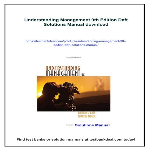 Understanding Management 9th Edition Daft Solutions Manual | PDF