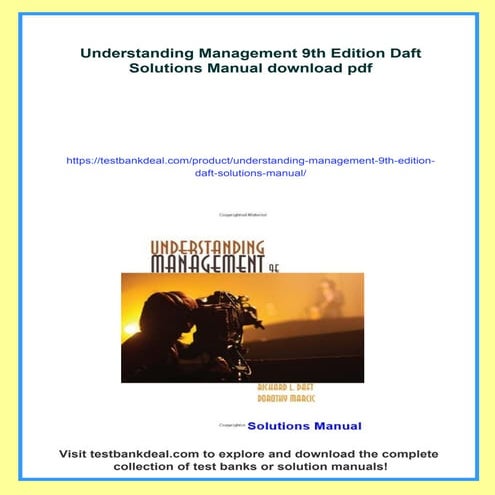 Understanding Management 9th Edition Daft Solutions Manual | PDF