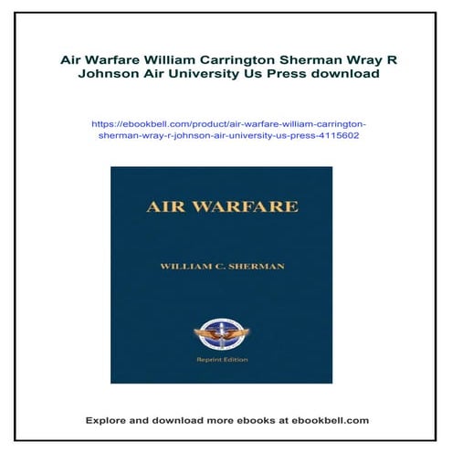 Air Warfare William Carrington Sherman Wray R Johnson Air University Us ...