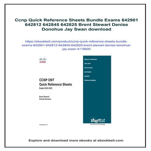 Ccnp Quick Reference Sheets Bundle Exams 642901 642812 642845 642825 ...