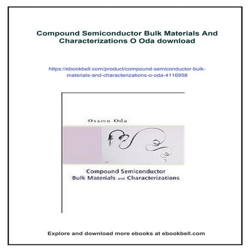 Compound Semiconductor Bulk Materials And Characterizations O Oda | PDF