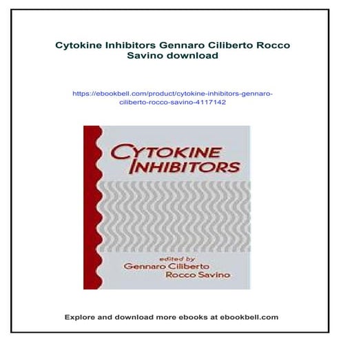 Cytokine Inhibitors Gennaro Ciliberto Rocco Savino | PDF