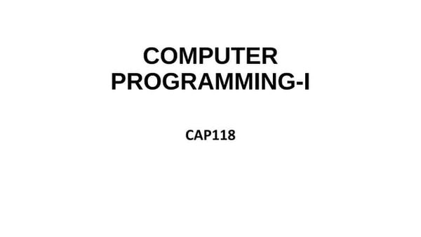 Introduction To C Programming Language