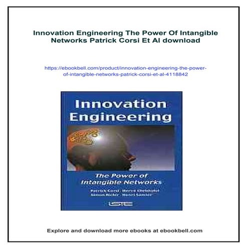 Innovation Engineering The Power Of Intangible Networks Patrick Corsi ...