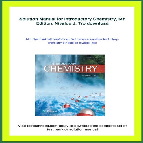 Solution Manual for Introductory Chemistry, 6th Edition, Nivaldo J. Tro ...