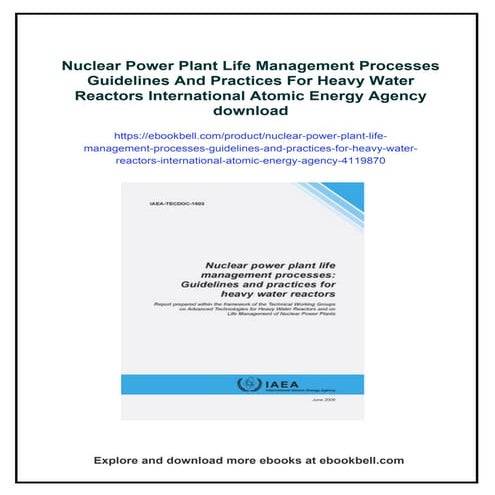 Nuclear Power Plant Life Management Processes Guidelines And Practices For Heavy Water Reactors ...