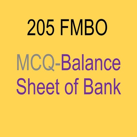 205 Financial Markets and Banking Operations MCQ 5 | PPT