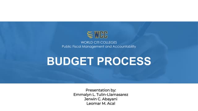 Budget execution | PPTX