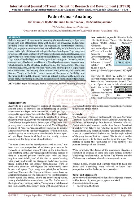 AN ANATOMICAL INTERPRETATION OF KUKKUTASANA | PDF