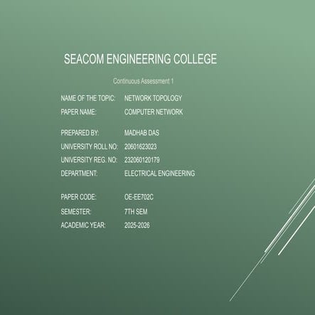 Computer Network Topology and its types and description | PPTX