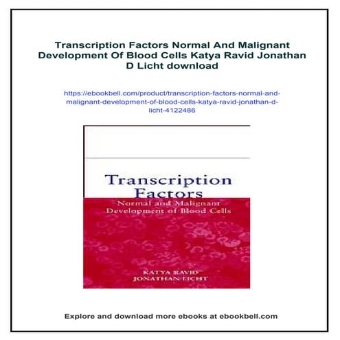 Transcription Factors Normal And Malignant Development Of Blood Cells ...